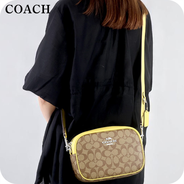 コーチ ショルダーバッグ レディース ブランド COACH シグネチャー CA547 SVWGW ベージュ/イエロー 斜めがけ 高級 おしゃれ プレゼント 女性 実用的 かわいい