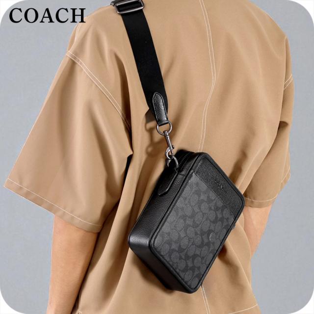 コーチ ショルダーバッグ メンズ ブランド COACH シグネチャー CW388 QBMI5 ブラック 斜めがけ ブランド 高級 おしゃれ プレゼント 男性 実用的 かっこいい
