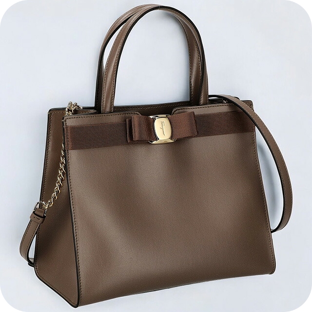 フェラガモ ハンドバッグ レディース ブランド Ferragamo 21I290CALF CARAW 741 078 ブラウン