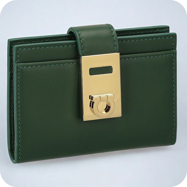 フェラガモ カードケース レディース ブランド Ferragamo 220552CALF FORGR 775 125 グリーン