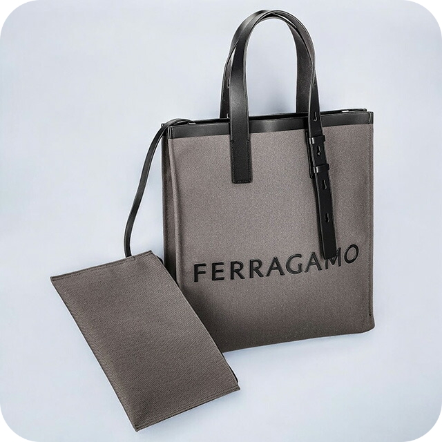 フェラガモ トートバッグ レディース ブランド Ferragamo 241297FABRIC DG NE 764 872 DARK GREY ダークグレー