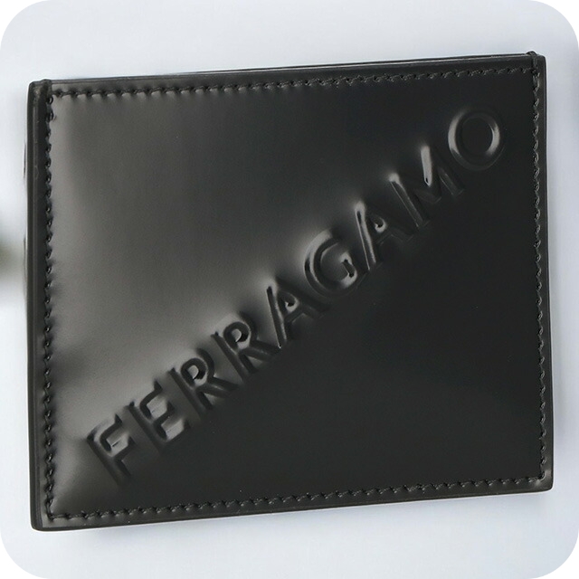 フェラガモ カードケース メンズ ブランド Ferragamo 661204CALF NER 764 207 ブラック