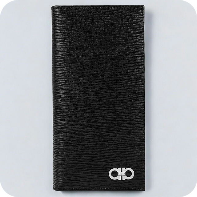 フェラガモ 長財布 メンズ ブランド Ferragamo 66A069PEBBLE NE RD 686 018 ブラック/レッド