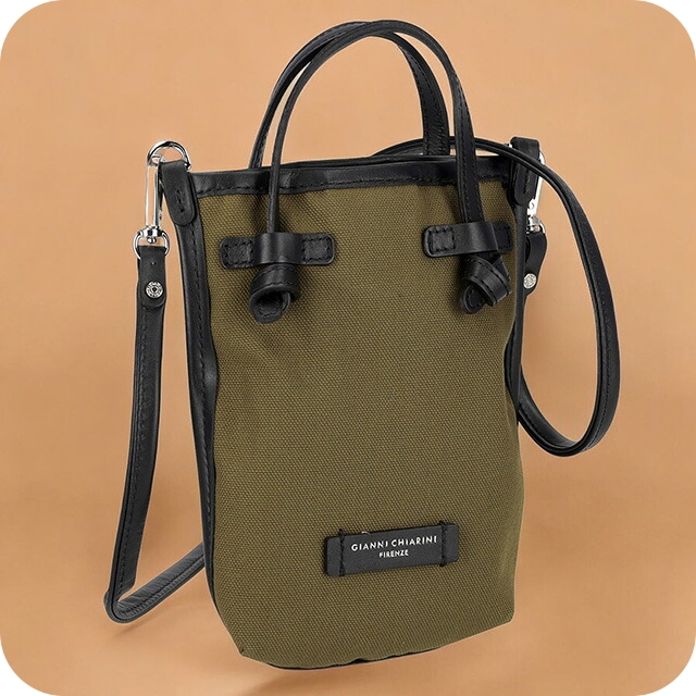 ジャンニキアリーニ ショルダーバッグ レディース ブランド GIANNI CHIARINI BS 9406 CNV カーキグリーン