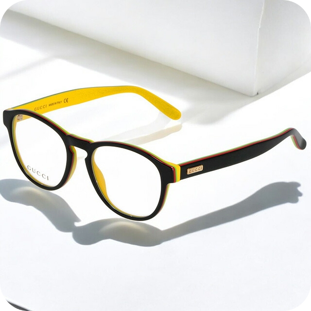 グッチ 眼鏡 メンズ レディース ブランド GUCCI GG0273O ブラック/イエロー