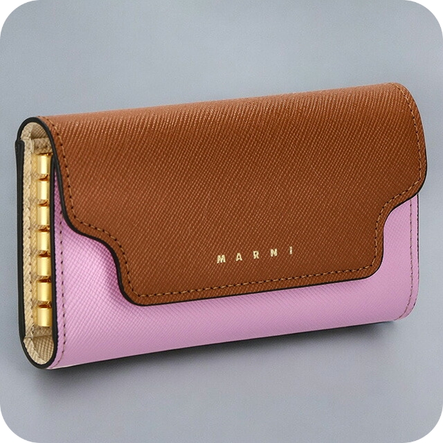 マルニ キーケース レディース ブランド MARNI PCMO0017U1-LV520 ブラウン/ピンク