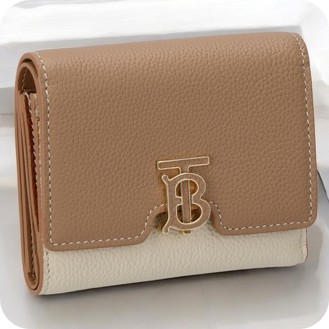 バ−バリ− 三つ折り財布 レディース ブランド BURBERRY 8059623 ベージュ ウォレット 高級 おしゃれ プレゼント 実用的