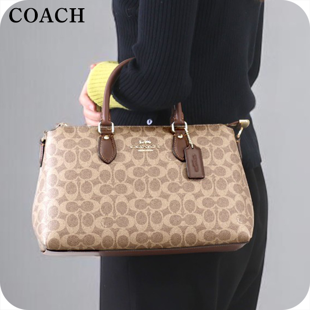 コーチ ハンドバッグ レディース ブランド COACH CW422 IMXHE ベージュ/ライトブラウン 軽量 小さめ 手提げ 高級 おしゃれ プレゼント 女性 実用的 かわいい
