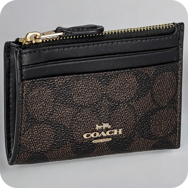 コーチ ケース メンズ レディース ブランド COACH CW870 IMXAQ ブラウン/ブラック 小銭入れ 小さい 高級 おしゃれ プレゼント 実用的