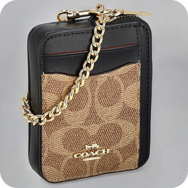 コーチ ケース メンズ レディース ブランド COACH CW883 IMQRX タン/ブラック 小銭入れ 小さい 高級 おしゃれ プレゼント 実用的