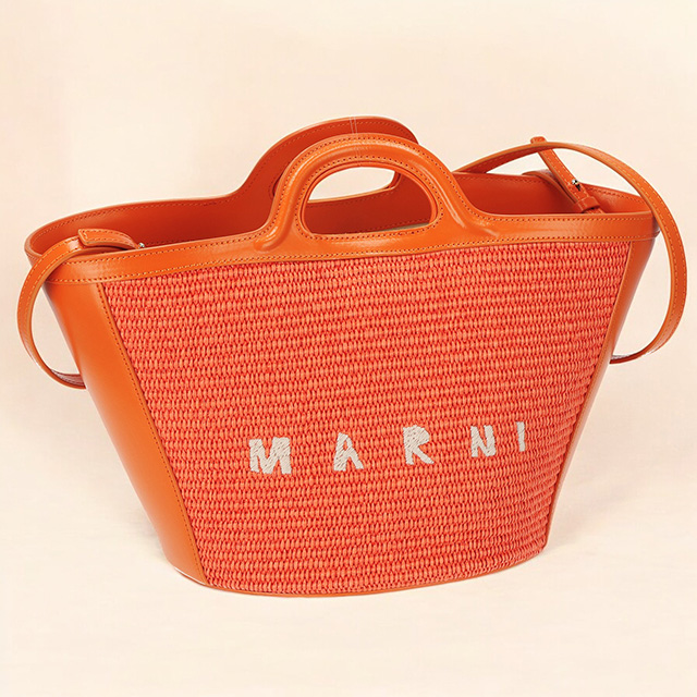 マルニ ハンドバッグ レディース ブランド MARNI BMMP0068Q0-P3860 オレンジ 軽量 小さめ 手提げ 高級 おしゃれ プレゼント 女性 実用的 かわいい