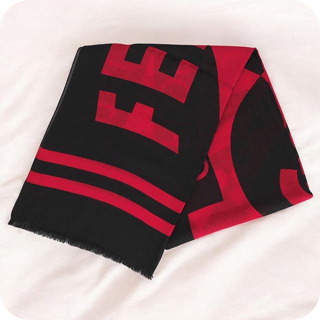 フェラガモ ストール メンズ レディース ブランド Ferragamo 520122 ブラック/レッド