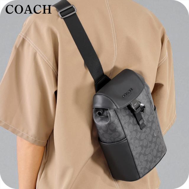 コーチ ボディバッグ メンズ ブランド COACH CT712 QBMI5 チャコール/ブラック 斜めがけ 軽量 小さめ ブランド 高級 おしゃれ プレゼント 男性 実用的 かっこいい