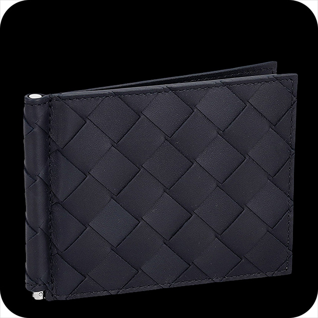 ボッテガ・ヴェネタ 二つ折り財布 メンズ ブランド BOTTEGA VENETA イントレチャート レザー 592626-V3US1 ネイビー ウォレット 高級 おしゃれ プレゼント 実用的