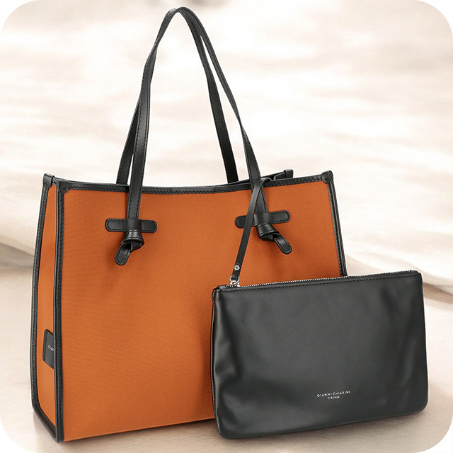 ジャンニキアリーニ トートバッグ レディース ブランド GIANNI CHIARINI BS 6850 CNV-SE オレンジ 軽量 手提げ 高級 おしゃれ プレゼント 女性 実用的 かわいい