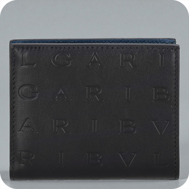 ブルガリ 二つ折り財布 レディース ブランド BVLGARI 291749 BLK ブラック/グリーン ウォレット 高級 おしゃれ プレゼント 実用的