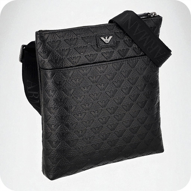 エンポリオ・アルマーニ ショルダーバッグ メンズ ブランド EMPORIO ARMANI EM001688-AF14774 UC001 ブラック 斜めがけ ブランド 高級 おしゃれ プレゼント 男性 実用的 かっこいい