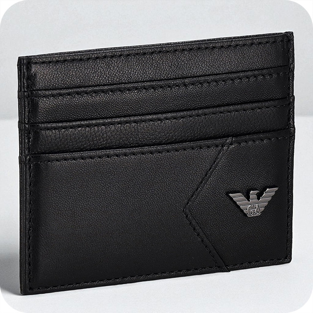 エンポリオ・アルマーニ カードケース メンズ ブランド EMPORIO ARMANI EM002776-AF19365 UC001 ブラック 定期入れ 高級 おしゃれ プレゼント 実用的