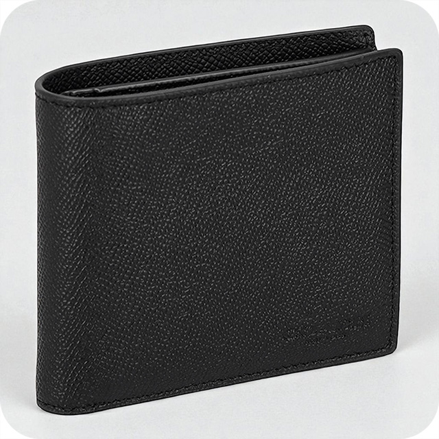 コーチ 二つ折り財布 メンズ ブランド COACH レザー CU371 QB/BK ブラック ウォレット 高級 おしゃれ プレゼント 実用的