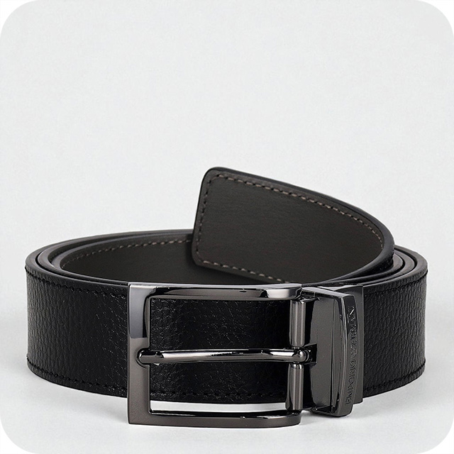 エンポリオ・アルマーニ ベルト メンズ ブランド EMPORIO ARMANI リバーシブル Y4S195-YLO8J 80742 ブラック/ダークグレー