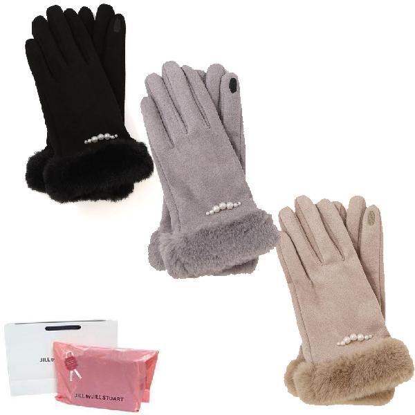 ジルバイジルスチュアート フェイクスエードフェイクファー付きグローブ 1255292021 プレゼント 冬 手袋 グローブ ジルスチュアート おしゃれ クリスマス 娘 彼女