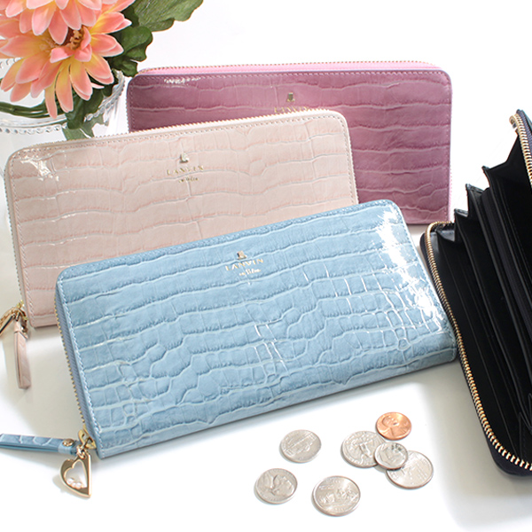 ランバン オンブルー 財布 レディース ラウンド長財布 ランバンオンブルー LANVIN en Bleu マゼンダ 481681 本革 レザー LANVIN　可愛い シンプル ピンク/ベージュ/ブルー/ネイビー