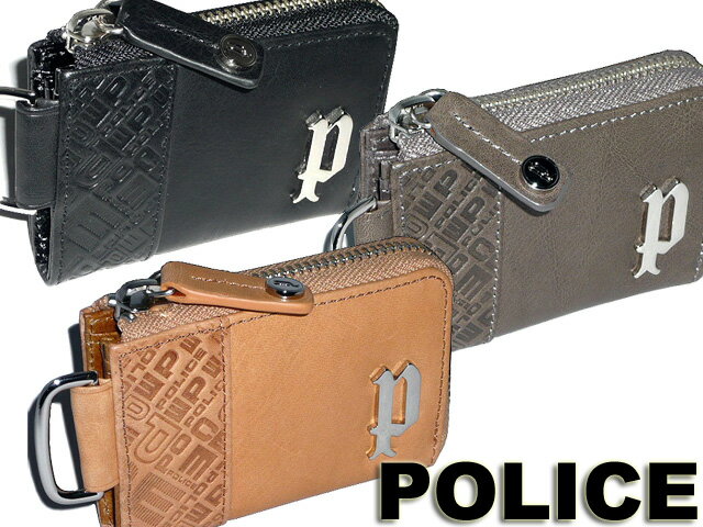 POLICE ポリス イタリアンヌメシリーズ ウンドファスナー式小銭入れ ケース)