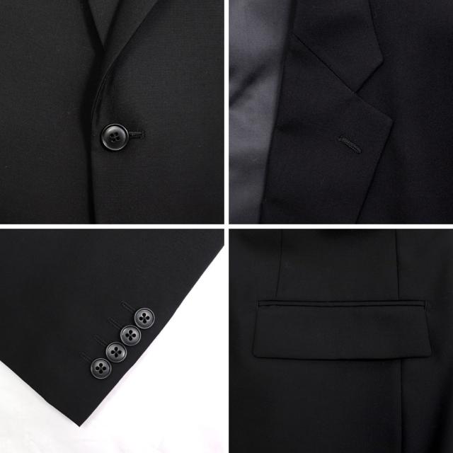 大きいサイズ 礼服 シングル 2ツ釦 フォーマルスーツ 超黒ブラック 2L 3L 4L 5L 6L 7L/BS-1500-1