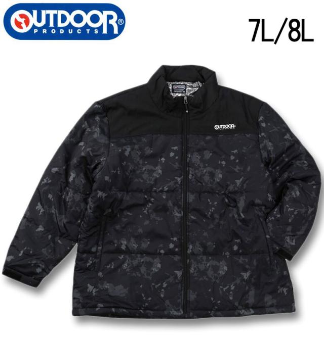 大きいサイズ OUTDOOR PRODUCTS デュスポ 背裏アルミ 中綿 キルトジャケット チャコール 7L 8L/1253-5322-2-105