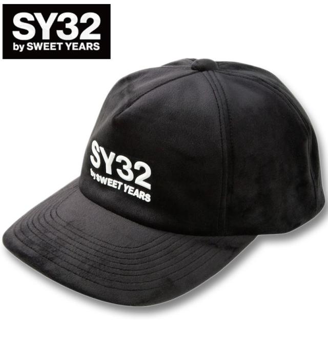 大きいサイズ SY32 by SWEET YEARS ベロア 3レイヤー キャップ ブラック 4L/61〜64cm 1270-5330-2-105