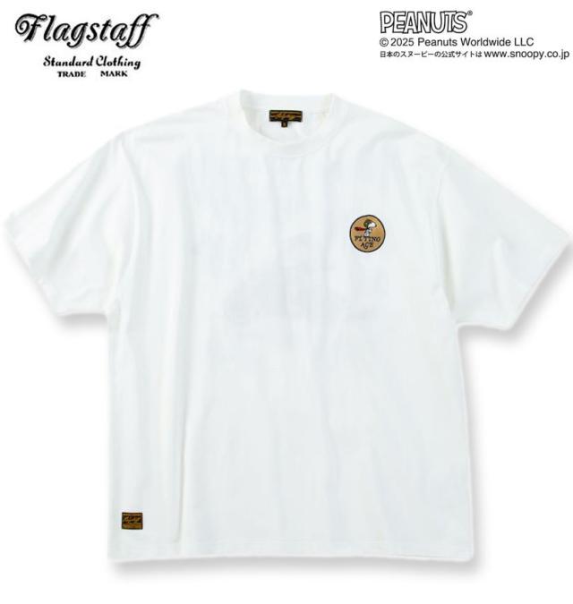 大きいサイズ FLAGSTAFF×PEANUTS スヌーピーコラボ 半袖 Tシャツ ホワイト 3L 4L 5L 6L 8L/1278-5227-1-108