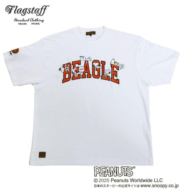 大きいサイズ FLAGSTAFF×PEANUTS スヌーピーコラボ 半袖 Tシャツ ホワイト 3L 4L 5L 6L/1278-5595-1-108