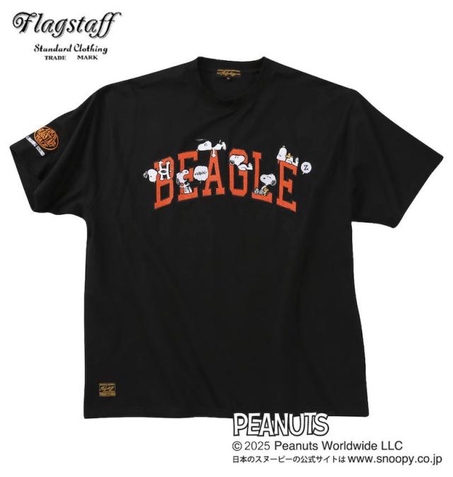 大きいサイズ FLAGSTAFF×PEANUTS スヌーピーコラボ 半袖 Tシャツ ブラック 3L 4L 5L 6L/1278-5595-2-108