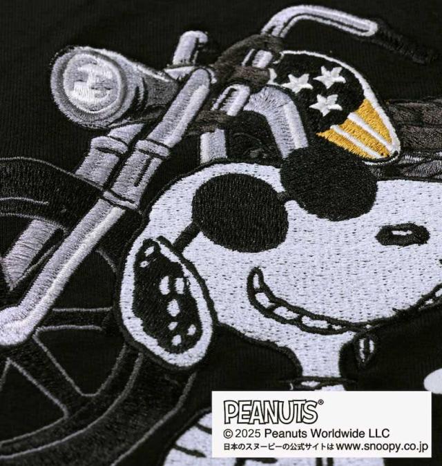 大きいサイズ FLAGSTAFF×PEANUTS スヌーピーコラボ 半袖 Tシャツ ブラック 3L 4L 5L 6L 8L/1278-5596-2-108