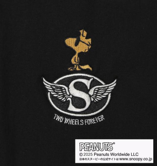 大きいサイズ FLAGSTAFF×PEANUTS スヌーピーコラボ 半袖 Tシャツ ブラック 3L 4L 5L 6L 8L/1278-5596-2-108