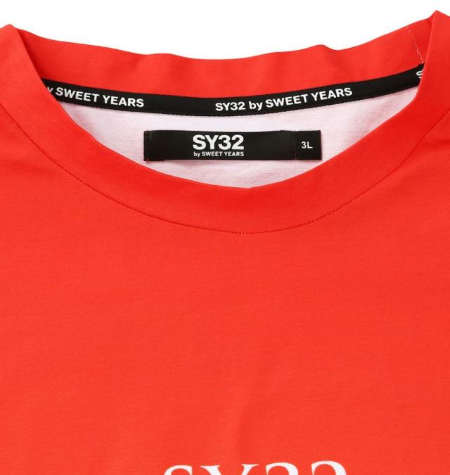 大きいサイズ SY32 by SWEET YEARS グラデーション ビッグロゴ 半袖 Tシャツ オレンジ 3L 4L 5L 6L/1278-5242-1-110