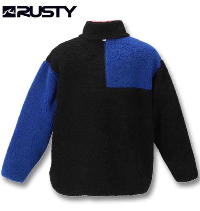 大きいサイズ RUSTY シェルパフリーストラックジャケット ブラック 3L 4L 5L 6L 8L/1273-2370-2-118