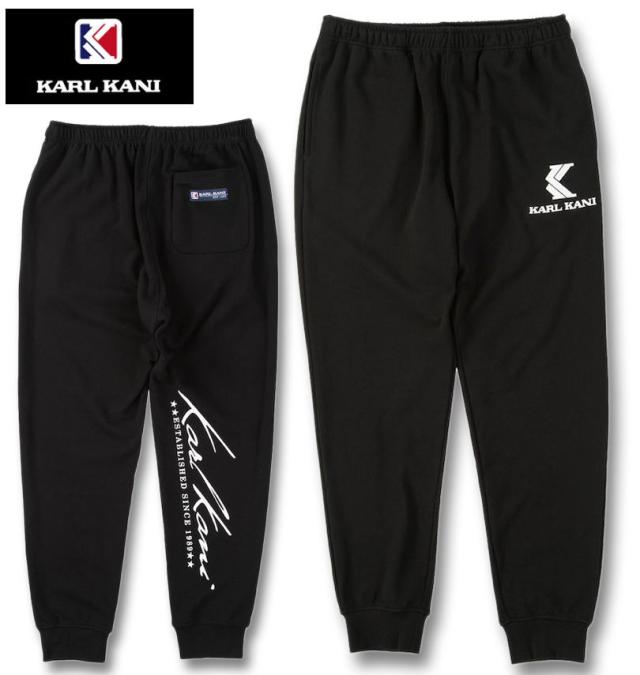 大きいサイズ KARL KANI 裏毛 スウェットパンツ ブラック 3L 4L 5L 6L 8L/1274-5340-2-118