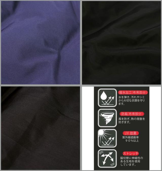 大きいサイズ EVERLAST 脇切替 防風 フード ベスト ネイビー 3L 4L 5L 6L/1273-5391-3-120