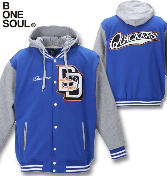 大きいサイズ b-one-soul DUCK DUDEスウェットスタジアムジャケット ブルー 3L 4L 5L 6L/1258-2393-3-128