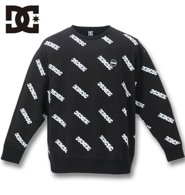 大きいサイズ DCSHOES 23 ST ALLOVERクルースウェット ブラック 3L 4L 5L 6L/1278-3110-2-128