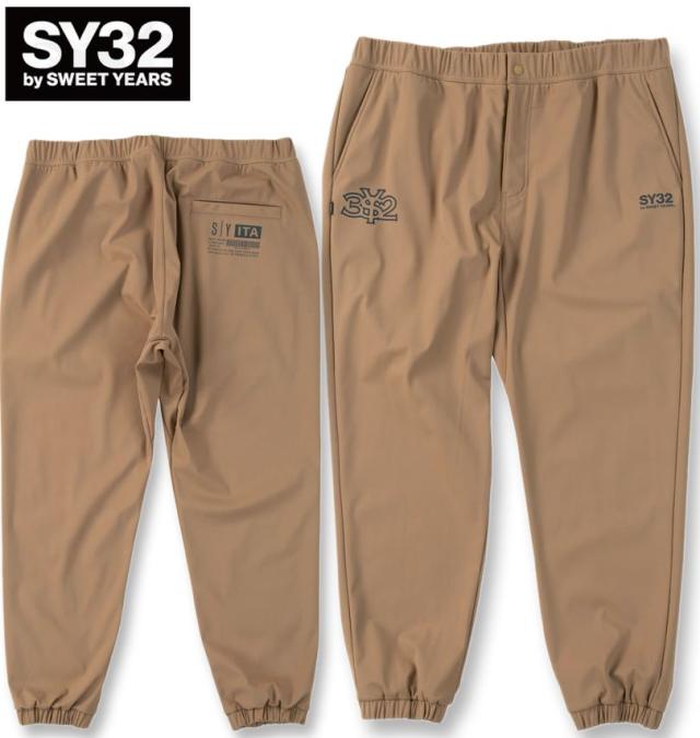 大きいサイズ SY32 by SWEET YEARS 3レイヤー フリース ライニング ジョガーパンツ ベージュ 3L 4L 5L 6L/1274-5366-1-230