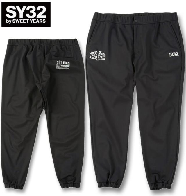 大きいサイズ SY32 by SWEET YEARS 3レイヤー フリース ライニング ジョガーパンツ ブラック 3L 4L 5L 6L/1274-5366-2-230
