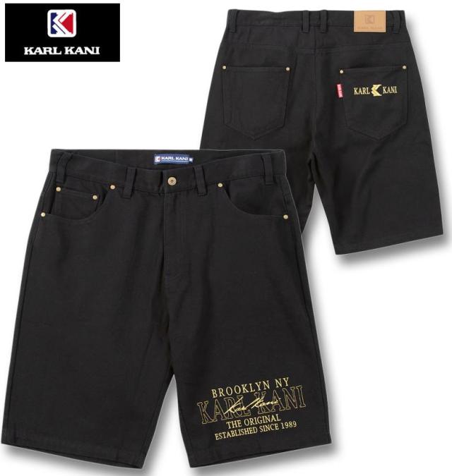大きいサイズ KARL KANI デニム ハーフパンツ ブラック 100cm 110cm 120cm 130cm 140cm 150cm/1274-5215-2-138