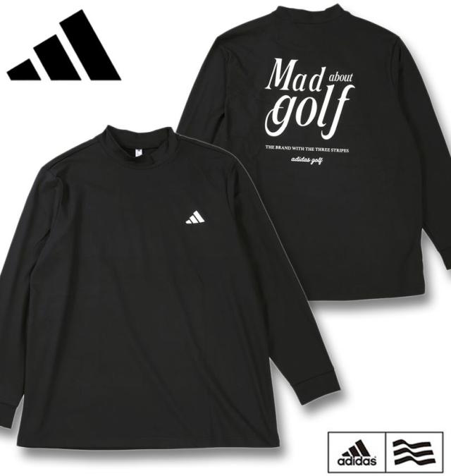 大きいサイズ adidas golf アディダスゴルフ バックグラフィック 長袖 モックネックシャツ ブラック 3XL 4XL 5XL/1278-5351-2-138
