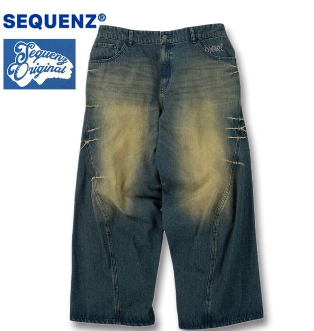 大きいサイズ SEQUENZ ウォッシュド デニムパンツ ネイビー 3L 4L 5L 6L/1254-5340-1-148