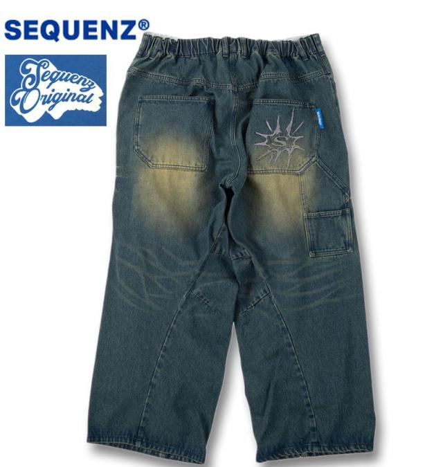 大きいサイズ SEQUENZ ウォッシュド デニムパンツ ネイビー 3L 4L 5L 6L/1254-5340-1-148