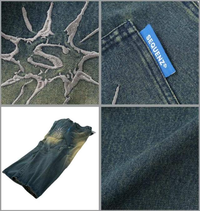 大きいサイズ SEQUENZ ウォッシュド デニムパンツ ネイビー 3L 4L 5L 6L/1254-5340-1-148