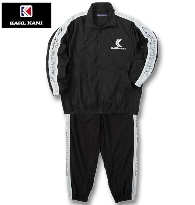 大きいサイズ KARL KANI 裏メッシュ ブレーカー 上下セット ブラック 3L 4L 5L 6L 8L/1276-5311-2-248