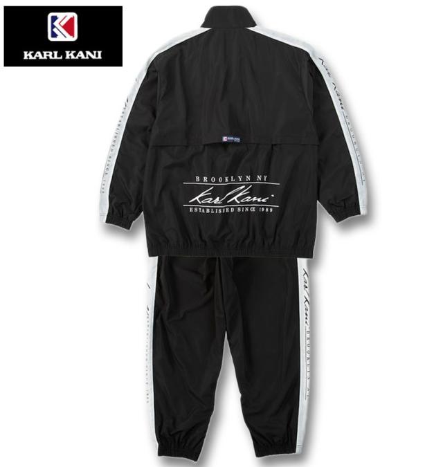 大きいサイズ KARL KANI 裏メッシュ ブレーカー 上下セット ブラック 3L 4L 5L 6L 8L/1276-5311-2-248